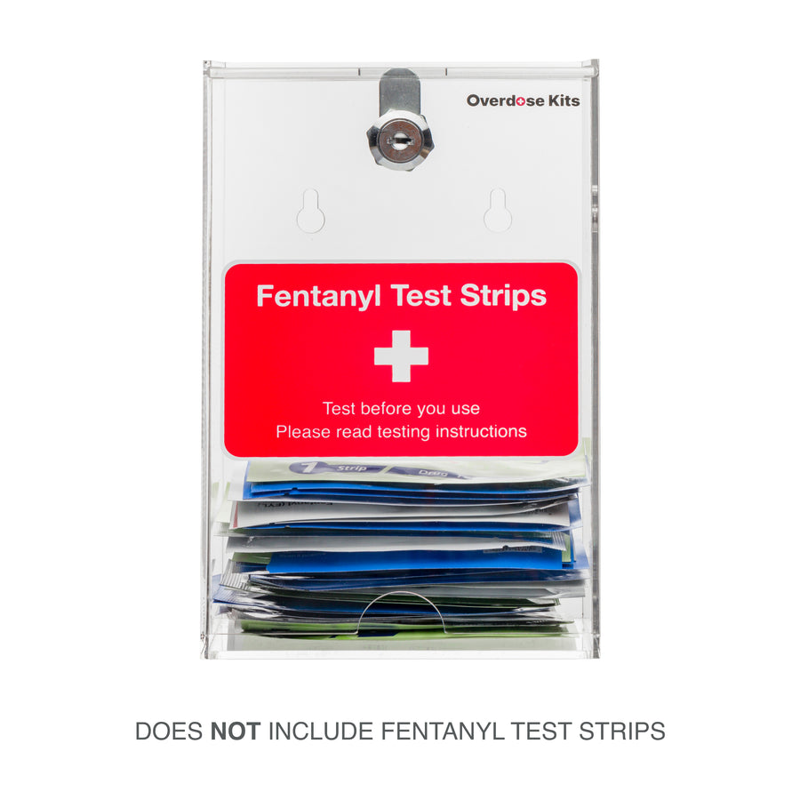 FYL Test Strip Wall Dispenser – Lockable, Holds 100 Strips | Overdose Kits