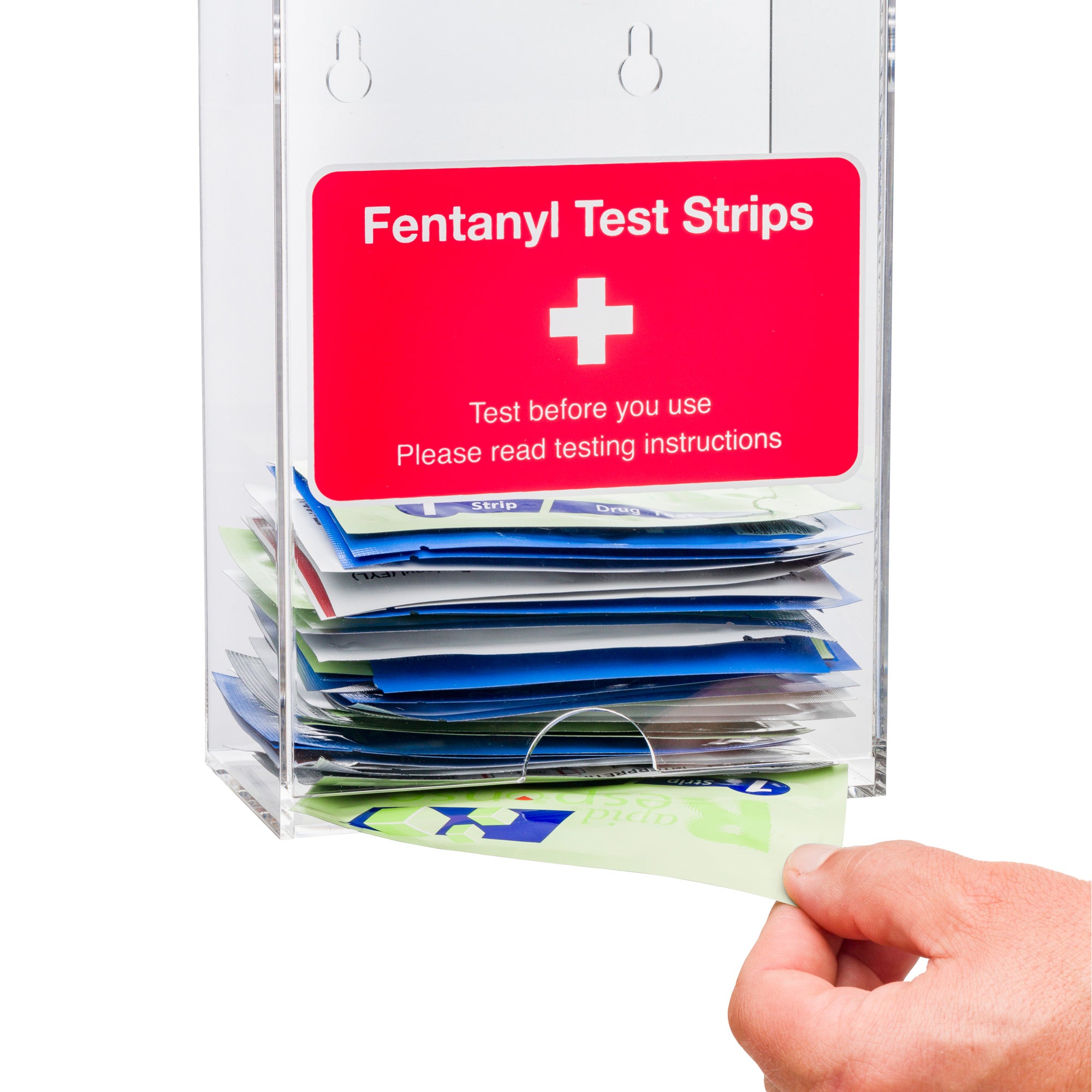 FYL Test Strip Wall Dispenser – Lockable, Holds 100 Strips | Overdose Kits